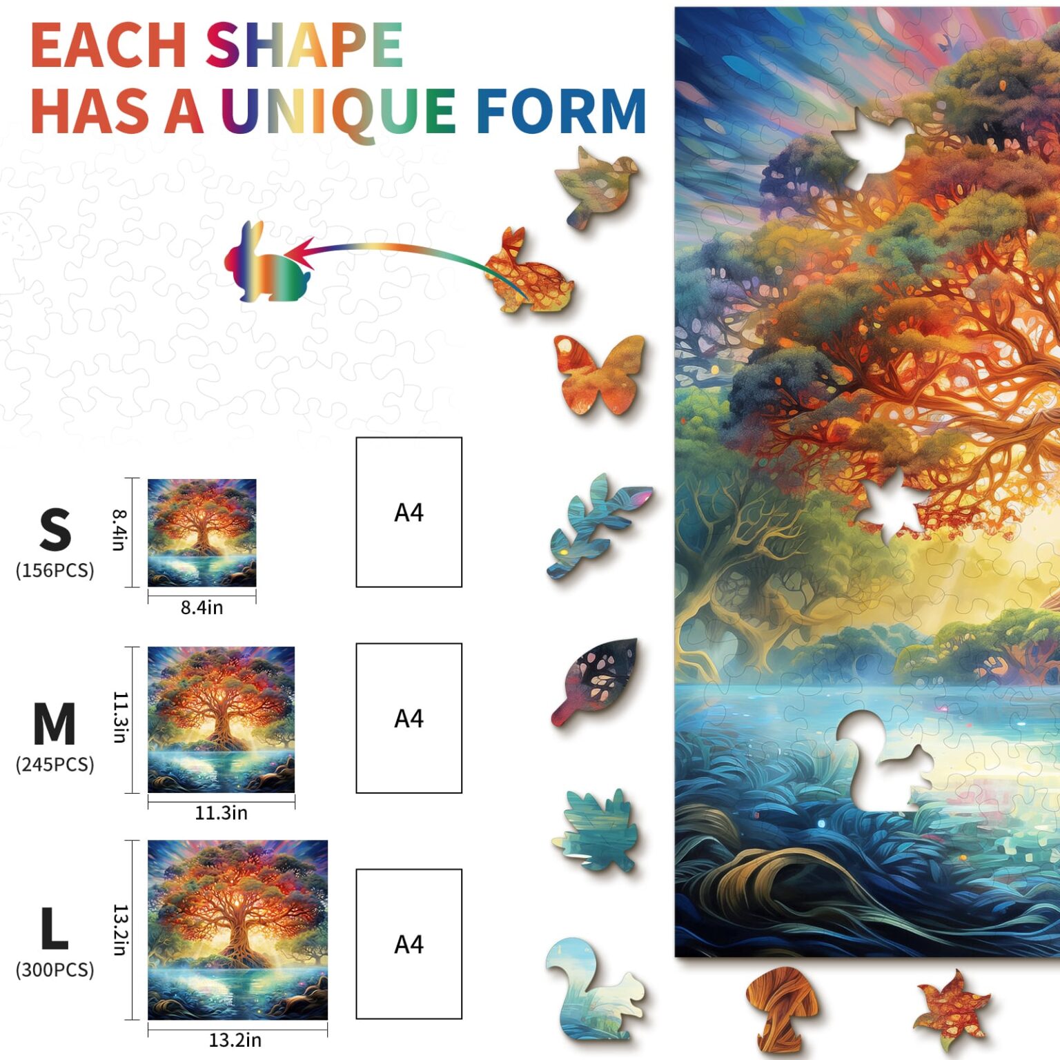 Wooden Jigsaw Puzzle - Twilight Divine Tree - KaaYee Puzzles