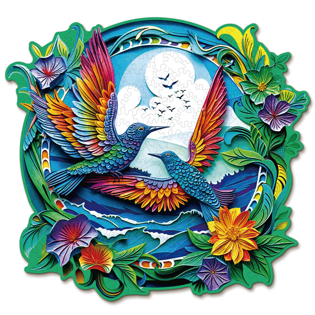 Wooden Jigsaw Puzzle – Beautiful hummingbird - KaaYee Puzzles