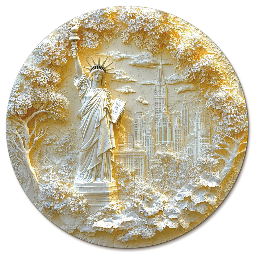 Wooden Jigsaw Puzzle – Statue of Liberty - KaaYee Puzzles